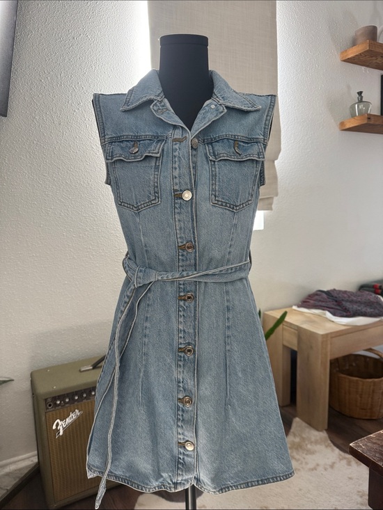 Zara | Dresses | Zara Light Blue Denim Mini Dress With Belt | Poshmark